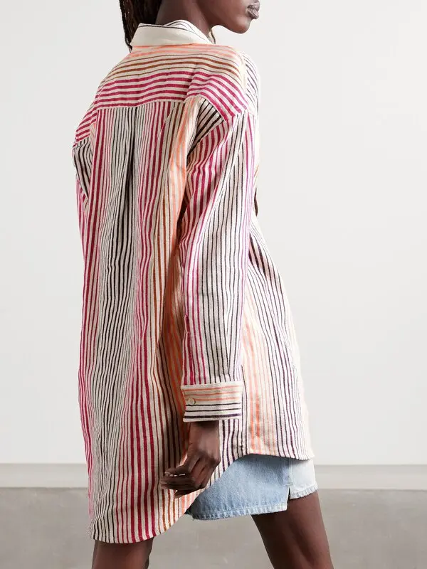 LEMLEM Mariam Striped Cotton-blend Shirt - Purple