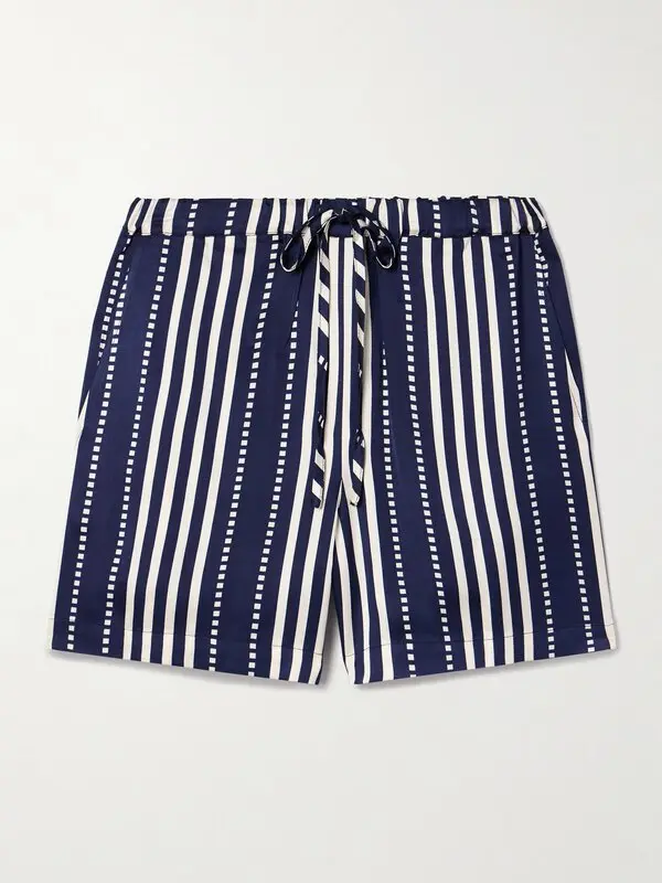 LEMLEM Safia Striped Satin Shorts - Blue