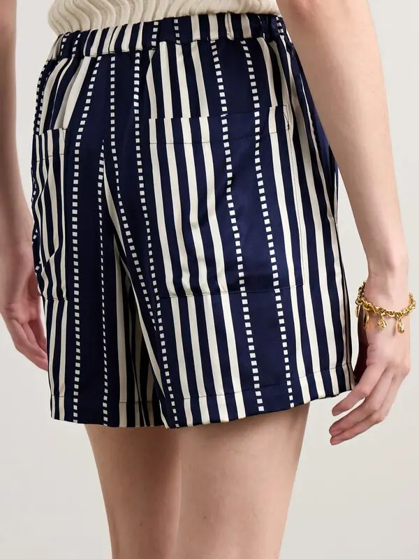 LEMLEM Safia Striped Satin Shorts - Blue