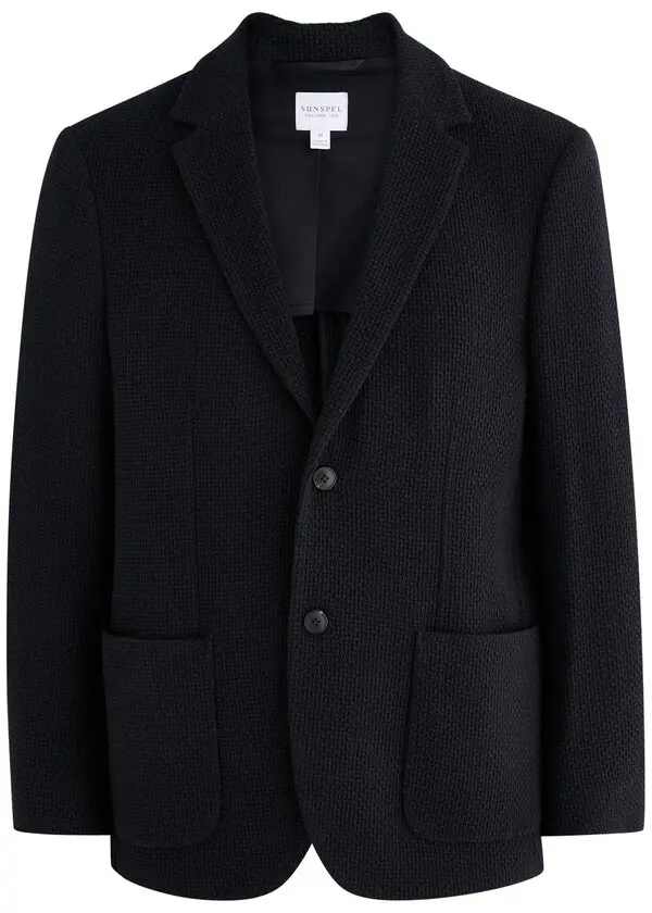 Sunspel Waffle-knit Wool-blend Blazer