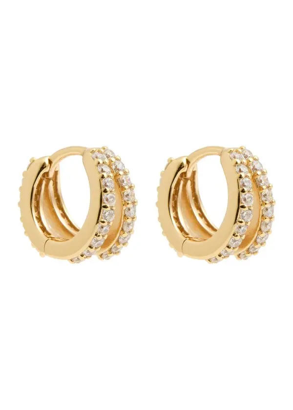 ASTRID & MIYU Illusion Crystal-embellished Hoop Earrings - Gold