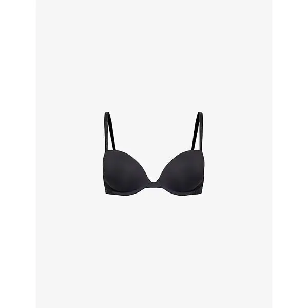Calvin Klein Attraction Push-up Stretch-woven Plunge Bra - Black