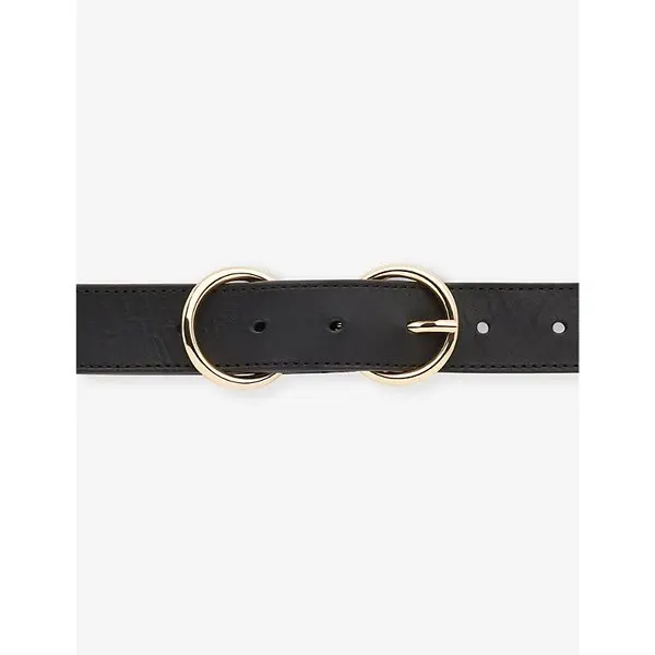 Whistles Double-ring Buckle Leather Belt - Black