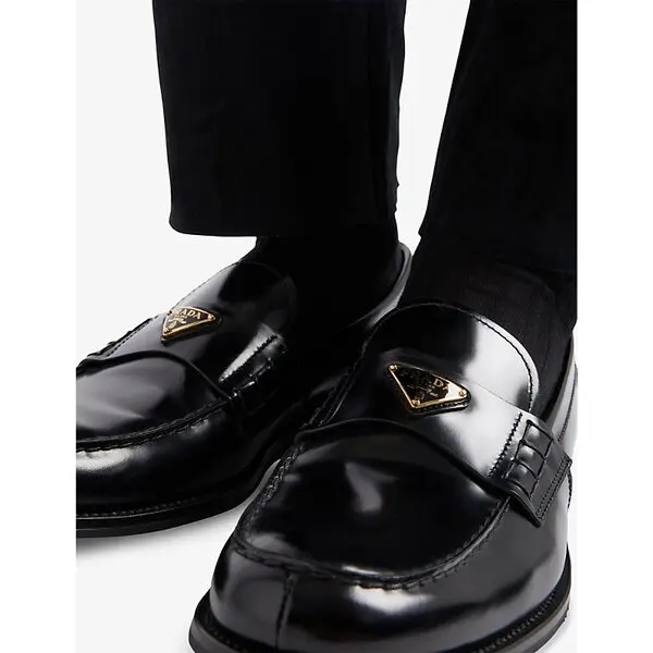 Prada Brushed Leather Loafers