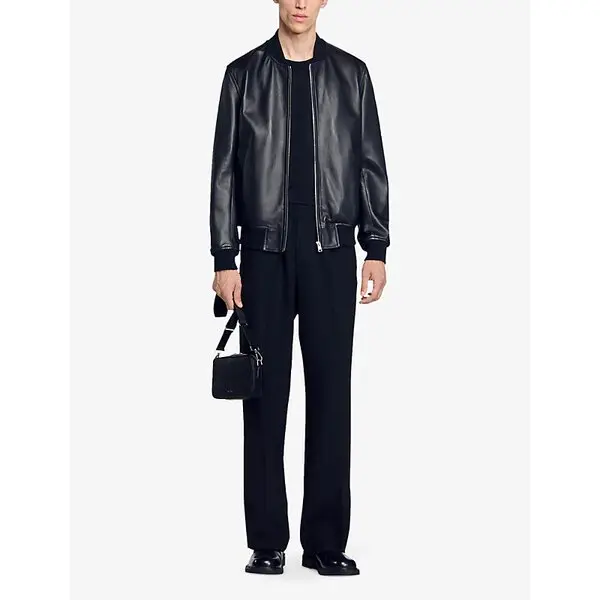 Sandro Regular-fit Leather Jacket