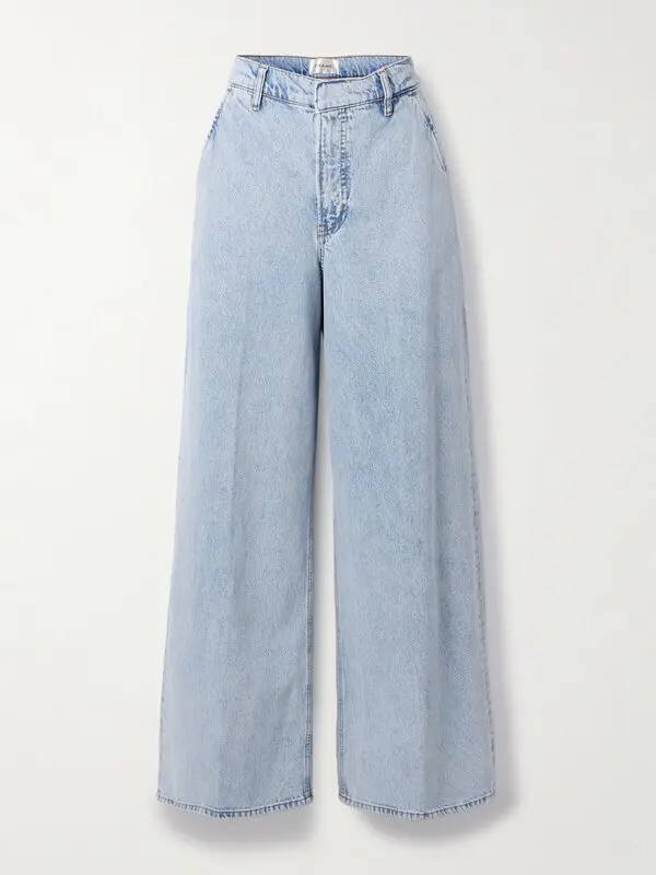 FRAME The Wide Trouser High-rise Wide-leg Jeans - Blue