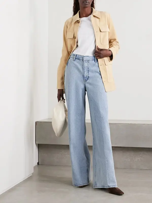 FRAME The Wide Trouser High-rise Wide-leg Jeans - Blue