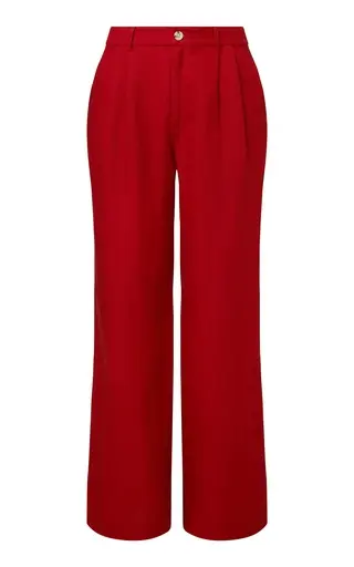 Onia Linen-blend Pleated Pants