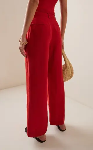 Onia Linen-blend Pleated Pants
