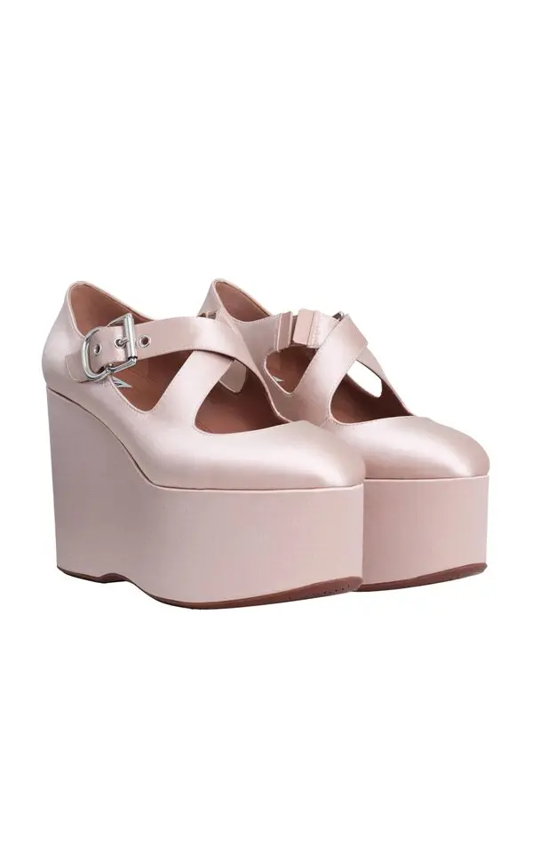 Alaïa Criss-cross Platform Pumps - Pink