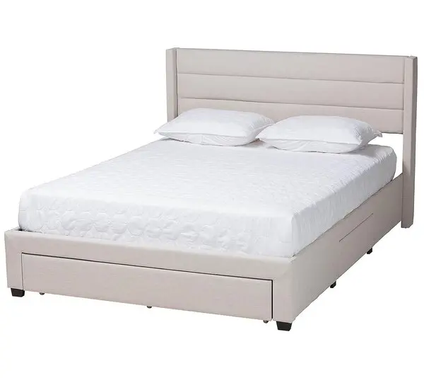 BAXTON STUDIO Braylon Fabric Full Storage Platf Orm Bed - One-color