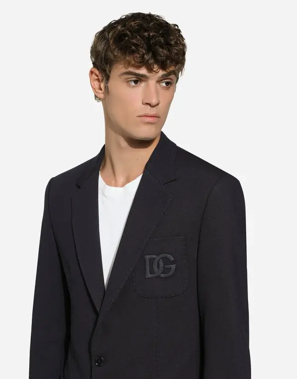 Dolce & Gabbana Single-breasted Jacket With Dg Logo
