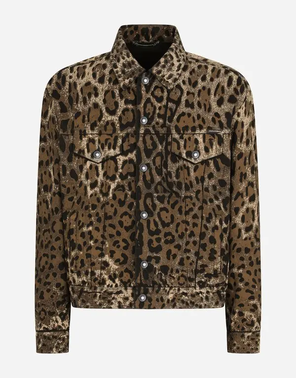 Dolce & Gabbana Leopard-print Denim Trucker Jacket - Multicolor