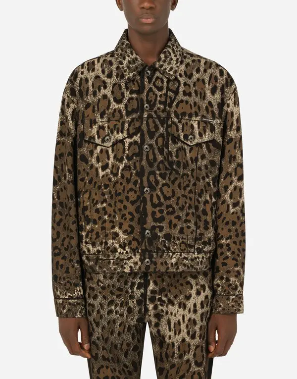 Dolce & Gabbana Leopard-print Denim Trucker Jacket - Multicolor