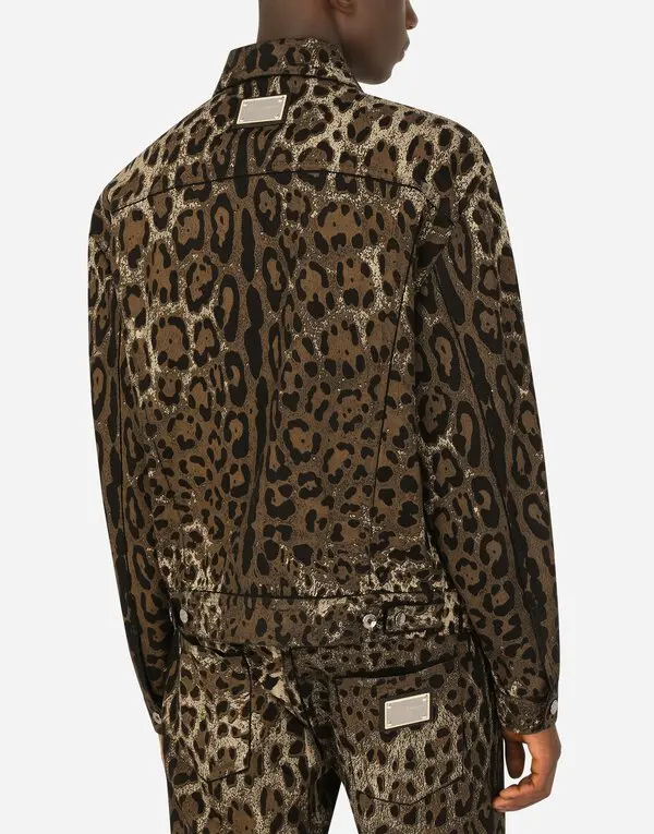 Dolce & Gabbana Leopard-print Denim Trucker Jacket - Multicolor