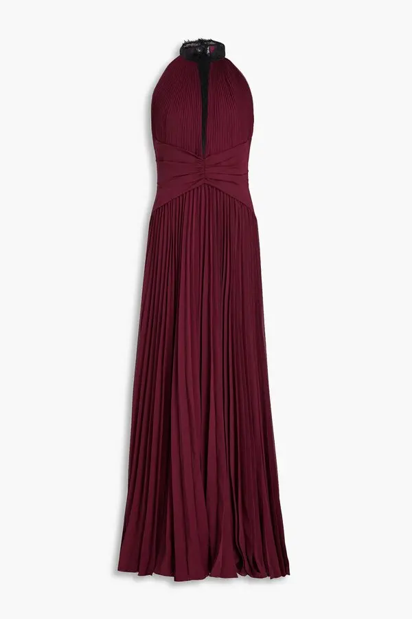 zac posen burgundy dress Felicity Burgundy Satin Asymmetric-Neck Maxi Dress With Feather Deta – Club  L London