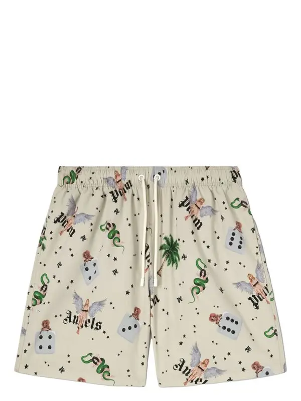 Palm Angels Pin-up Swim Shorts - Neutrals