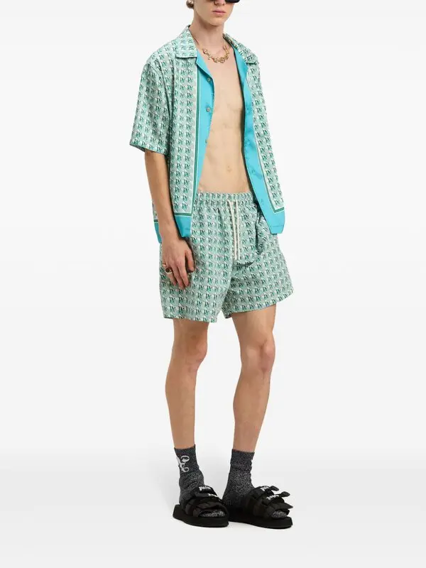 Palm Angels Pa Diamonds Swim Shorts - Green