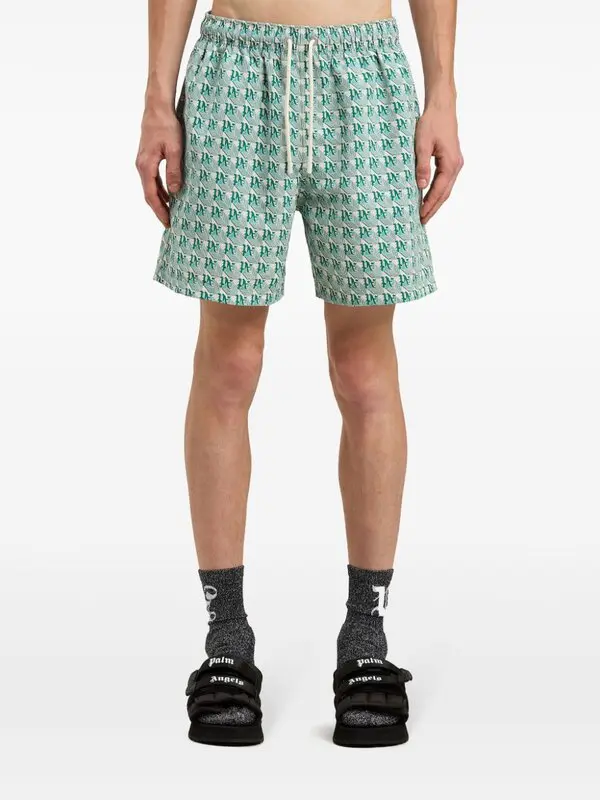 Palm Angels Pa Diamonds Swim Shorts - Green