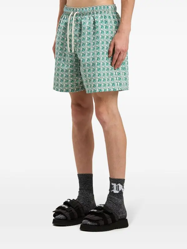 Palm Angels Pa Diamonds Swim Shorts - Green