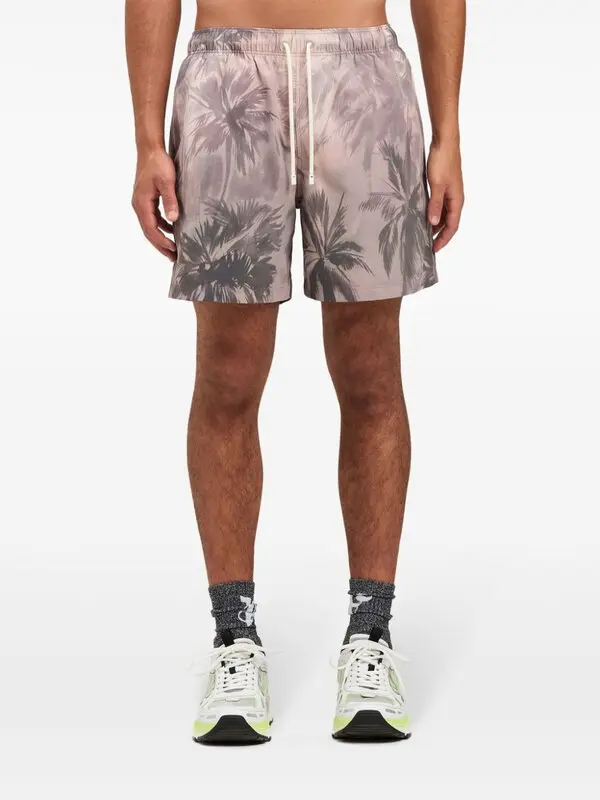 Palm Angels Sunset Palms Swim Shorts - Neutrals