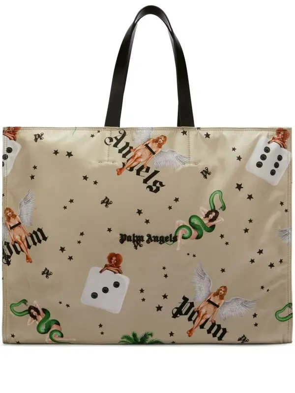 Palm Angels Pin-up Tote Bag - Neutrals