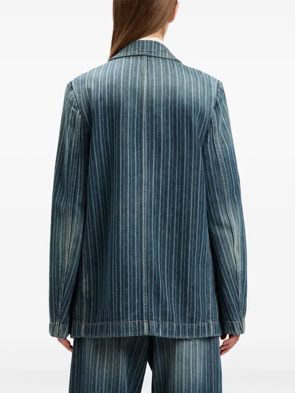 Palm Angels Pinstripe Denim Blazer