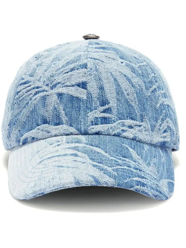 Palm Angels Palm-tree-jacquard Baseball Cap - Blue