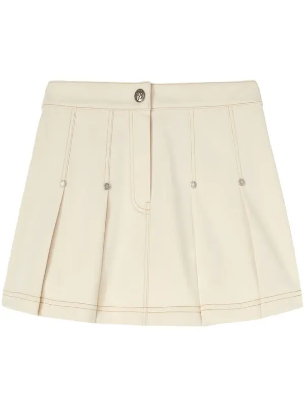 Palm Angels Pleated Mini Skirt - Neutrals