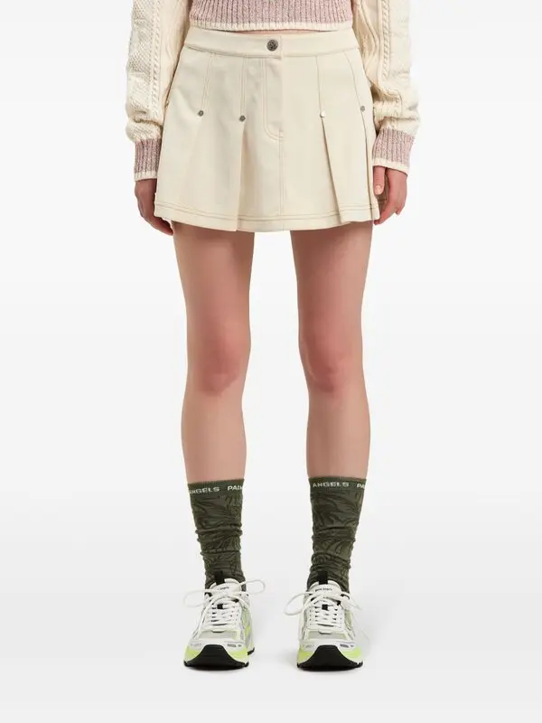 Palm Angels Pleated Mini Skirt - Neutrals