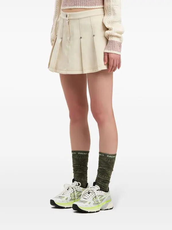 Palm Angels Pleated Mini Skirt - Neutrals