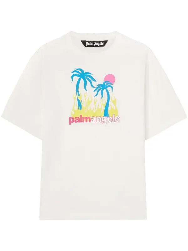 Palm Angels Burning Oasis T-shirt - White