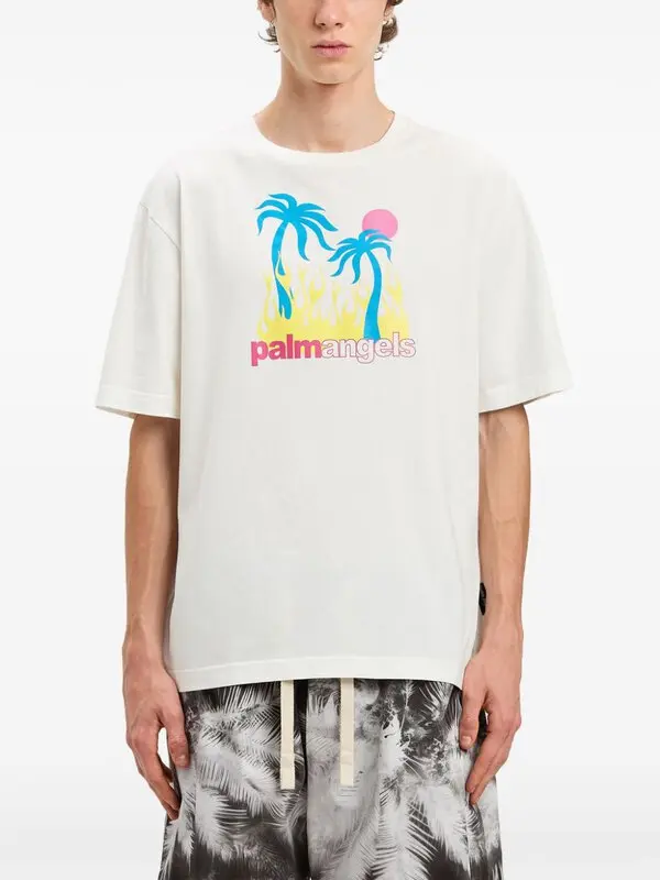 Palm Angels Burning Oasis T-shirt - White