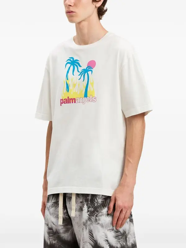 Palm Angels Burning Oasis T-shirt - White