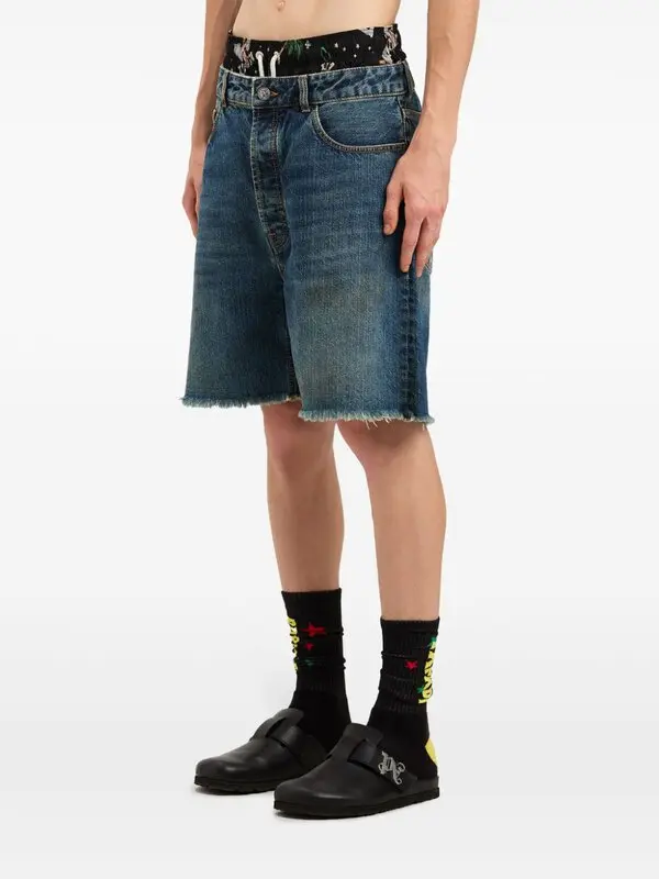 Palm Angels Logo-print Denim Shorts