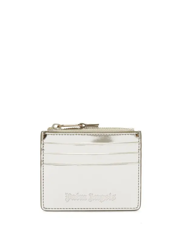 Palm Angels Mirror Zip Cardholder - Silver