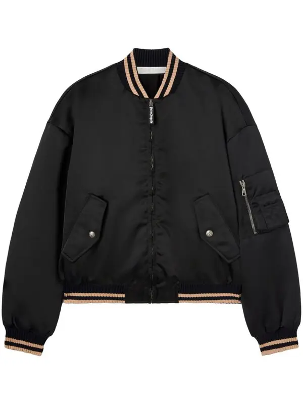 Palm Angels Curved Logo Bomber Jacket - Black