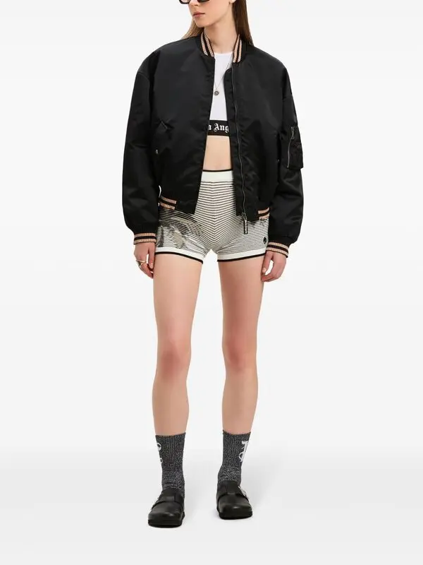 Palm Angels Curved Logo Bomber Jacket - Black
