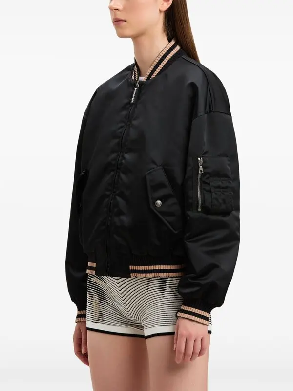 Palm Angels Curved Logo Bomber Jacket - Black