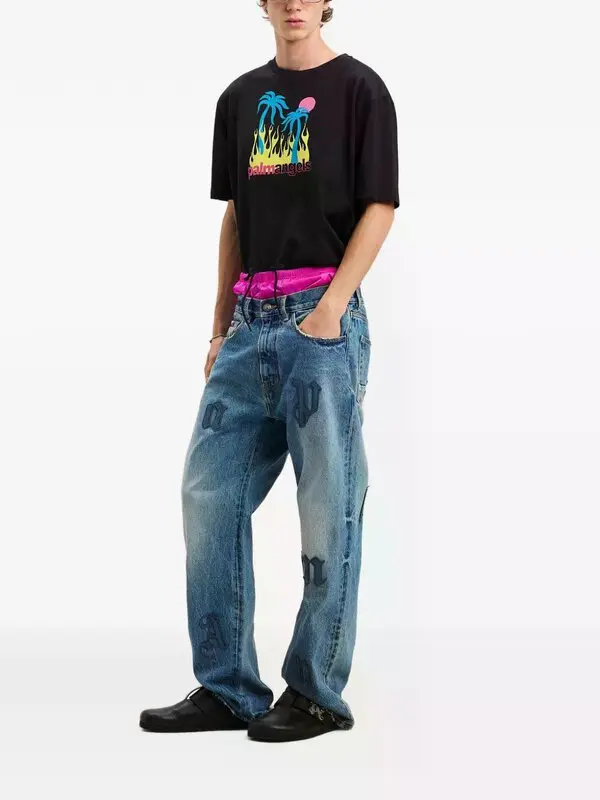 Palm Angels Burning Oasis T-shirt - Black