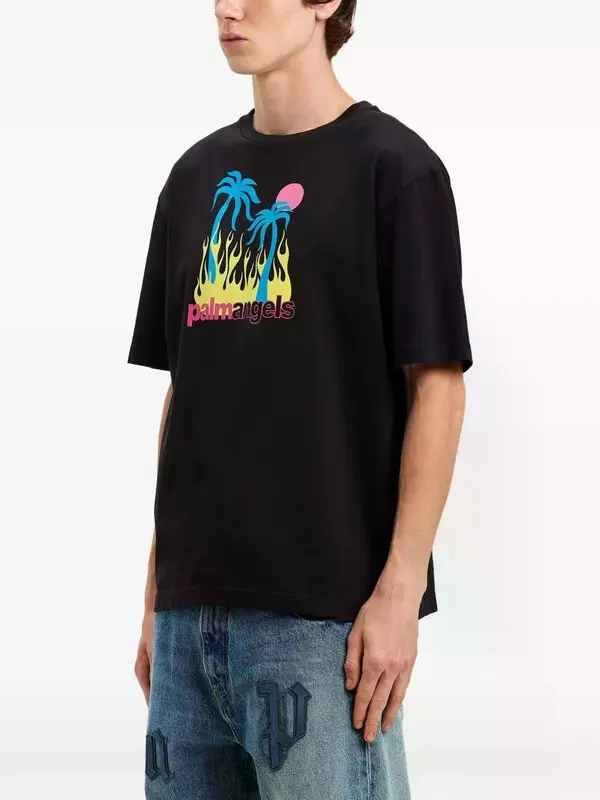 Palm Angels Burning Oasis T-shirt - Black