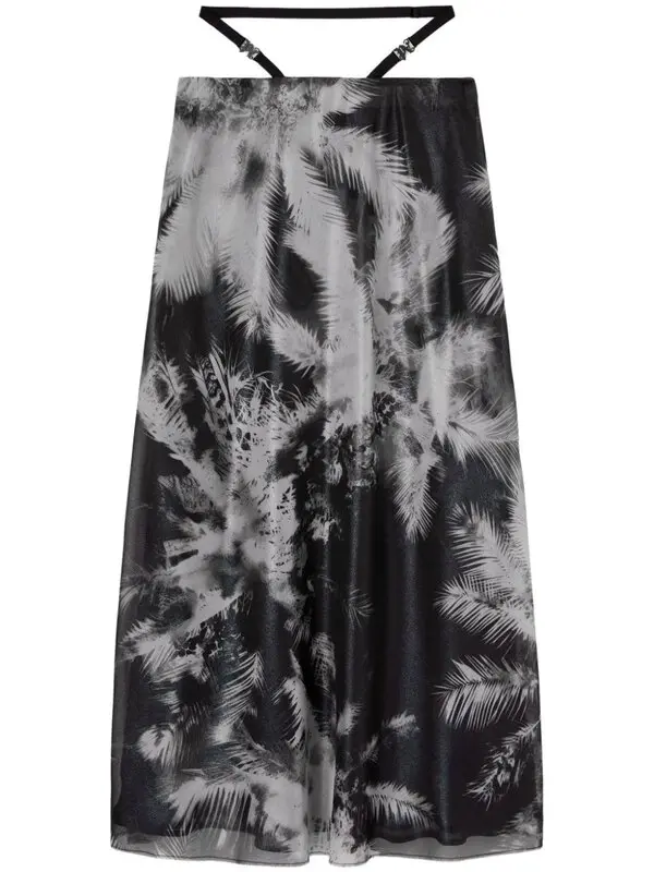 Palm Angels Blueprint Flared Midi Skirt