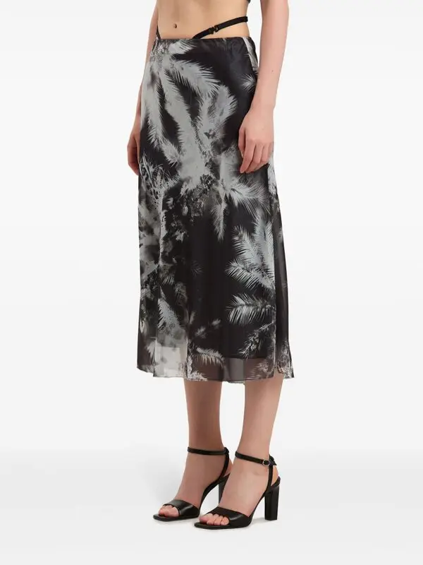 Palm Angels Blueprint Flared Midi Skirt