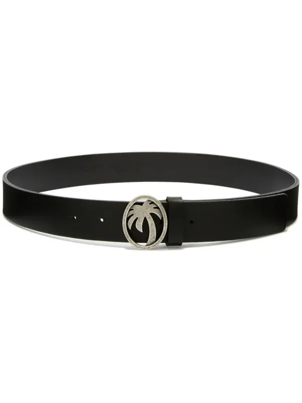 Palm Angels Leather Belt - Black