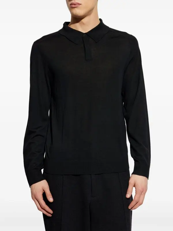 Paul Smith Merino Polo Shirt - Black