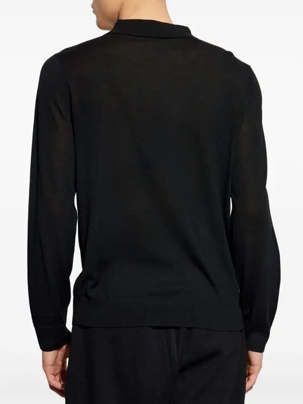 Paul Smith Merino Polo Shirt - Black