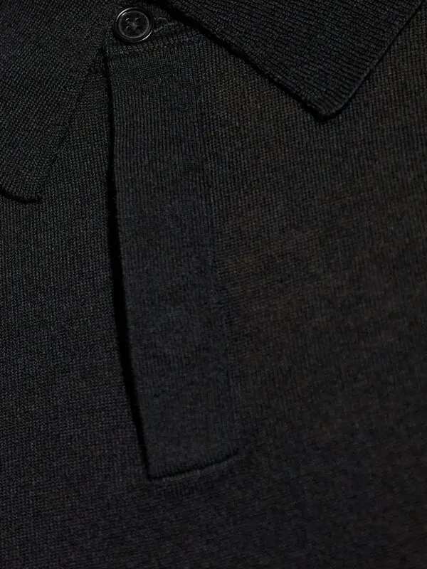Paul Smith Merino Polo Shirt - Black