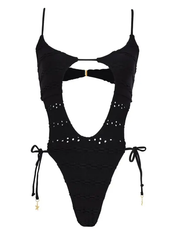 AMIR SLAMA Openwork One-piece Swimsuit - Black