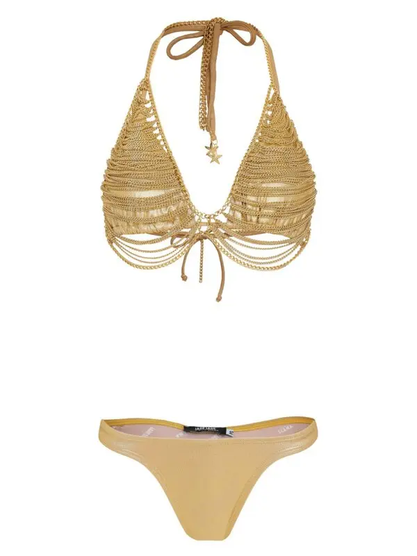 AMIR SLAMA Chain Link Detail Bikini Set - Gold