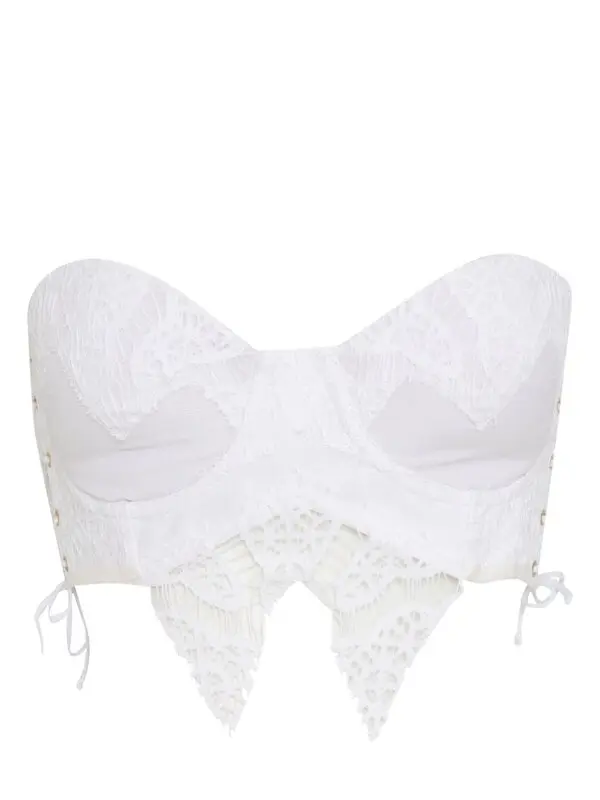 AMIR SLAMA Lace Top - White